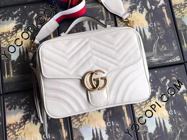 【498100 DTDPT 9022】 GUCCI グッチ GGマーモント バッグ コピー GGマーモント マトラッセ ハンドバッグ グッチ ...