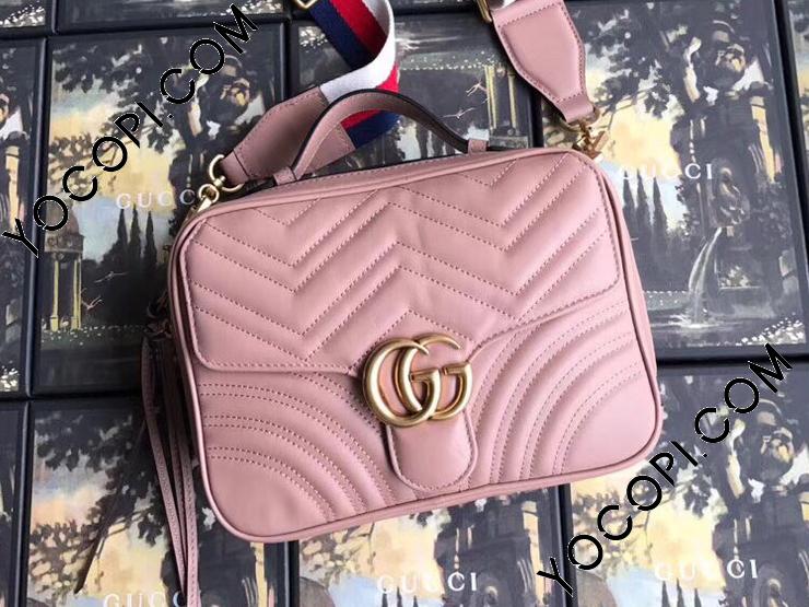【498100 DTDPT 5909】 GUCCI グッチ GGマーモント バッグ スーパーコピー GGマーモント マトラッセ ハンドバッグ ...