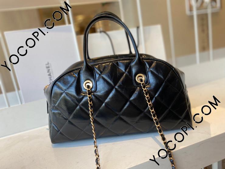 【AS2223-1】 CHANEL シャネル バッグ スーパーコピー 21新作 カーフスキン ボーリング バッグ ハンドバッグ ショルダー ...