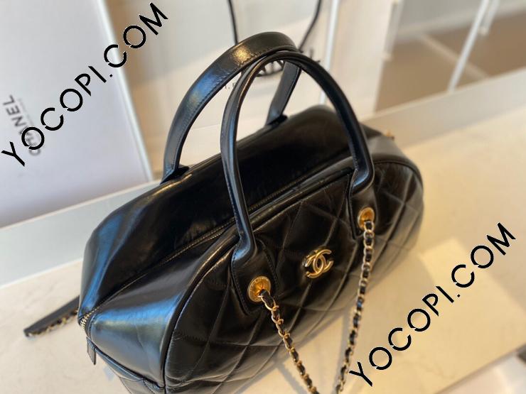 【AS2223-1】 CHANEL シャネル バッグ スーパーコピー 21新作 カーフスキン ボーリング バッグ ハンドバッグ ショルダー ...