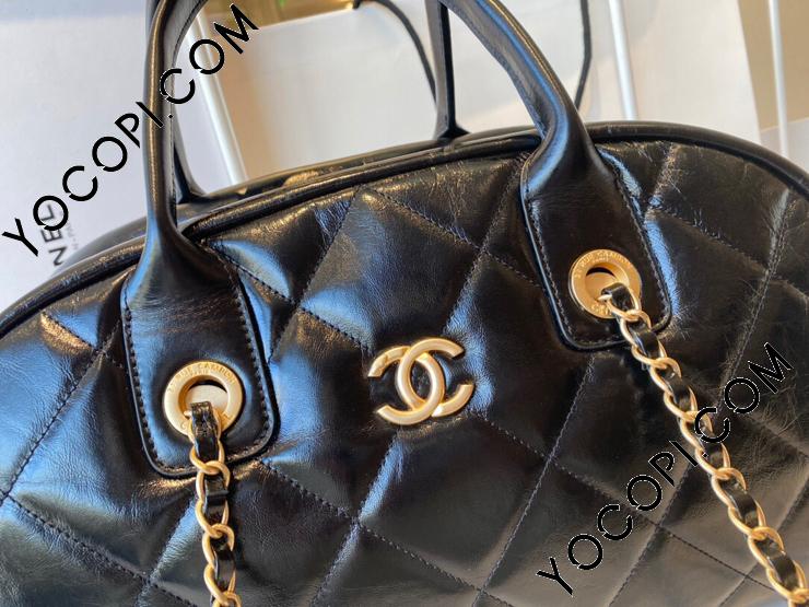 【AS2223-1】 CHANEL シャネル バッグ スーパーコピー 21新作 カーフスキン ボーリング バッグ ハンドバッグ ショルダー ...