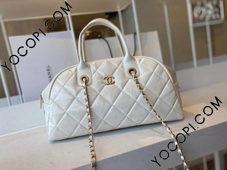 【AS2223-3】 CHANEL シャネル バッグ スーパーコピー 21新作 カーフスキン ボーリング バッグ ハンドバッグ ショルダー ...