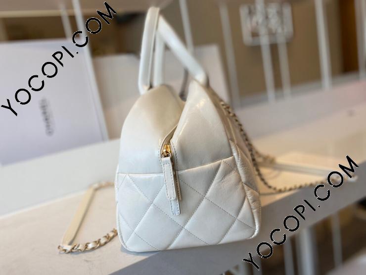 【AS2223-3】 CHANEL シャネル バッグ スーパーコピー 21新作 カーフスキン ボーリング バッグ ハンドバッグ ショルダー ...