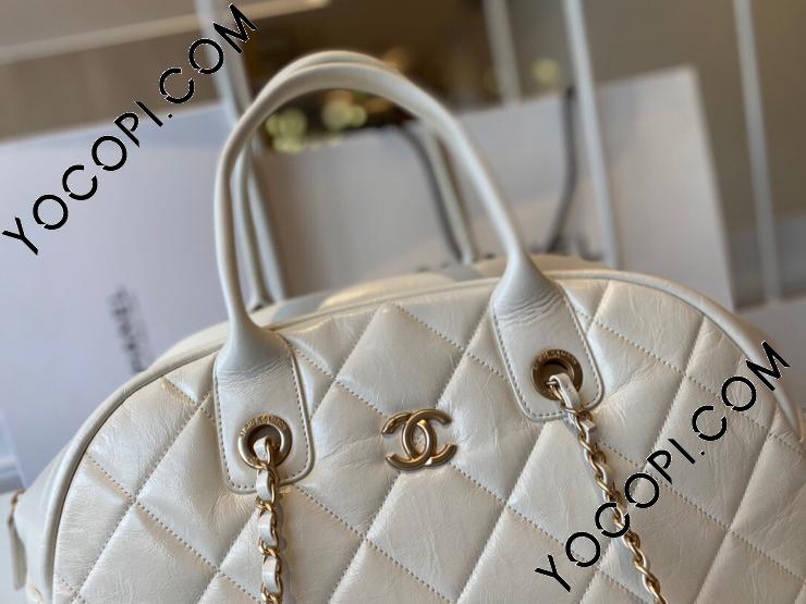 【AS2223-3】 CHANEL シャネル バッグ スーパーコピー 21新作 カーフスキン ボーリング バッグ ハンドバッグ ショルダー ...