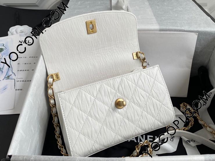 【AS2477 B05514 10601】 CHANEL シャネル バッグ コピー 21新作 クランプル ラムスキン トップハンドル ミニ ...