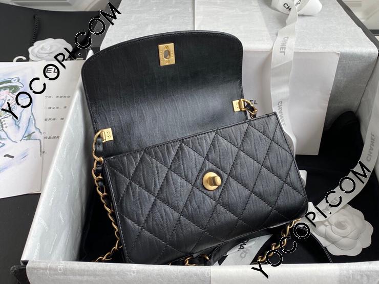 【AS2477 B05514 94305】 CHANEL シャネル バッグ スーパーコピー 21新作 クランプル ラムスキン トップハンドル ...