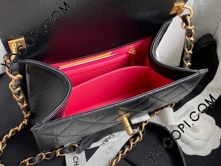 【AS2477 B05514 94305】 CHANEL シャネル バッグ スーパーコピー 21新作 クランプル ラムスキン トップハンドル ...