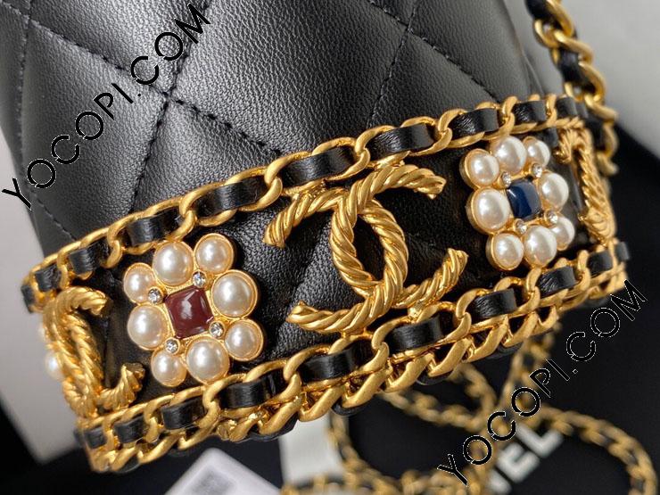 【AP2257-1】 CHANEL シャネル バッグ コピー 21新作 バケット バッグ ラムスキン & コスチューム パール ショルダー ...