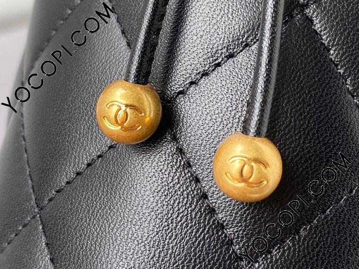 【AP2257-1】 CHANEL シャネル バッグ コピー 21新作 バケット バッグ ラムスキン & コスチューム パール ショルダー ...