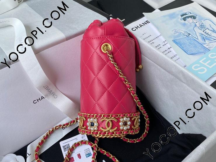 【AP2257-2】 CHANEL シャネル バッグ スーパーコピー 21新作 バケット バッグ ラムスキン & コスチューム パール ...