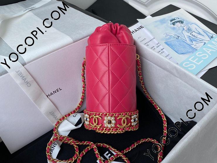 【AP2257-2】 CHANEL シャネル バッグ スーパーコピー 21新作 バケット バッグ ラムスキン & コスチューム パール ...