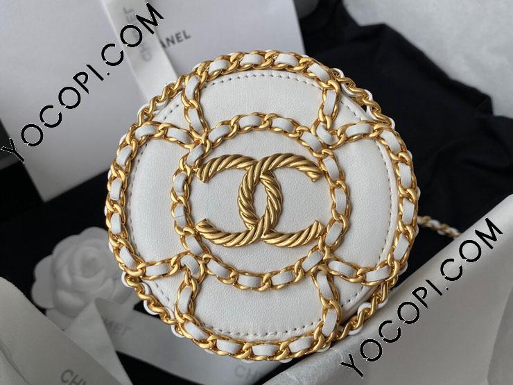 【AP2257-3】 CHANEL シャネル バッグ コピー 21新作 バケット バッグ ラムスキン & コスチューム パール ショルダー ...