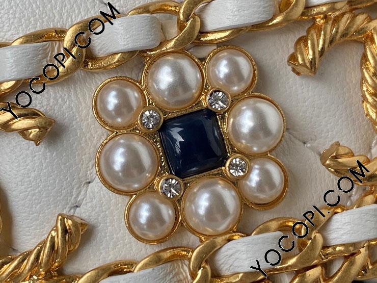 【AP2257-3】 CHANEL シャネル バッグ コピー 21新作 バケット バッグ ラムスキン & コスチューム パール ショルダー ...