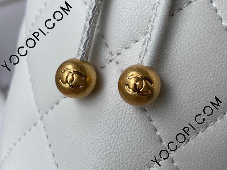 【AP2257-3】 CHANEL シャネル バッグ コピー 21新作 バケット バッグ ラムスキン & コスチューム パール ショルダー ...